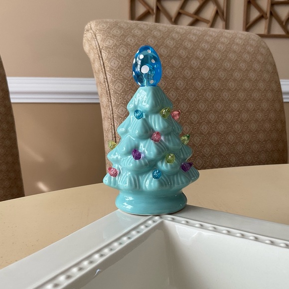 Hand Crafted | Accents | Blue Light Up Easter Tree Platter Decoration ...
